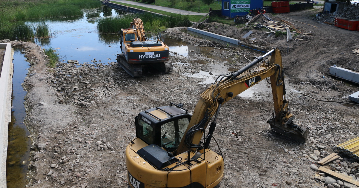 Prace modernizacyjne na jazie na Kanale Bystrym w Augustowie
